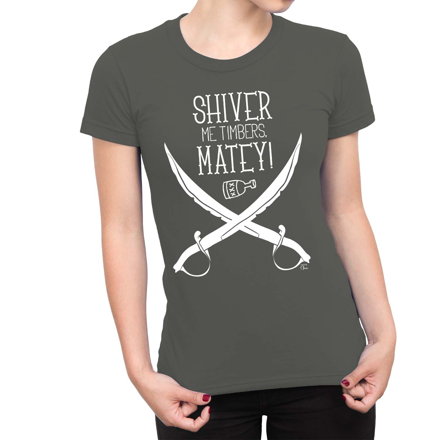 1Tee Womens Shiver Me Timbers Matey Pirate T-Shirt | eBay