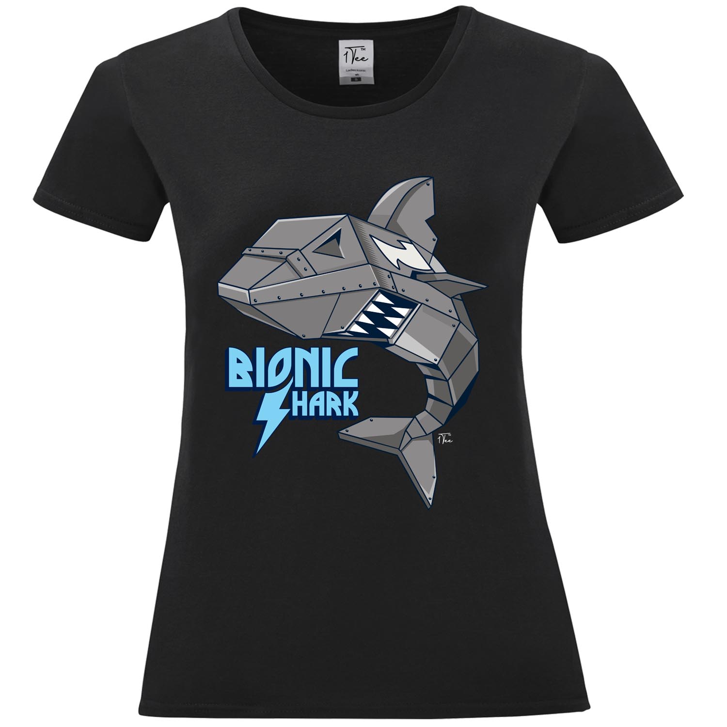 1Tee Womens Bionic Robot Shark T-Shirt | eBay