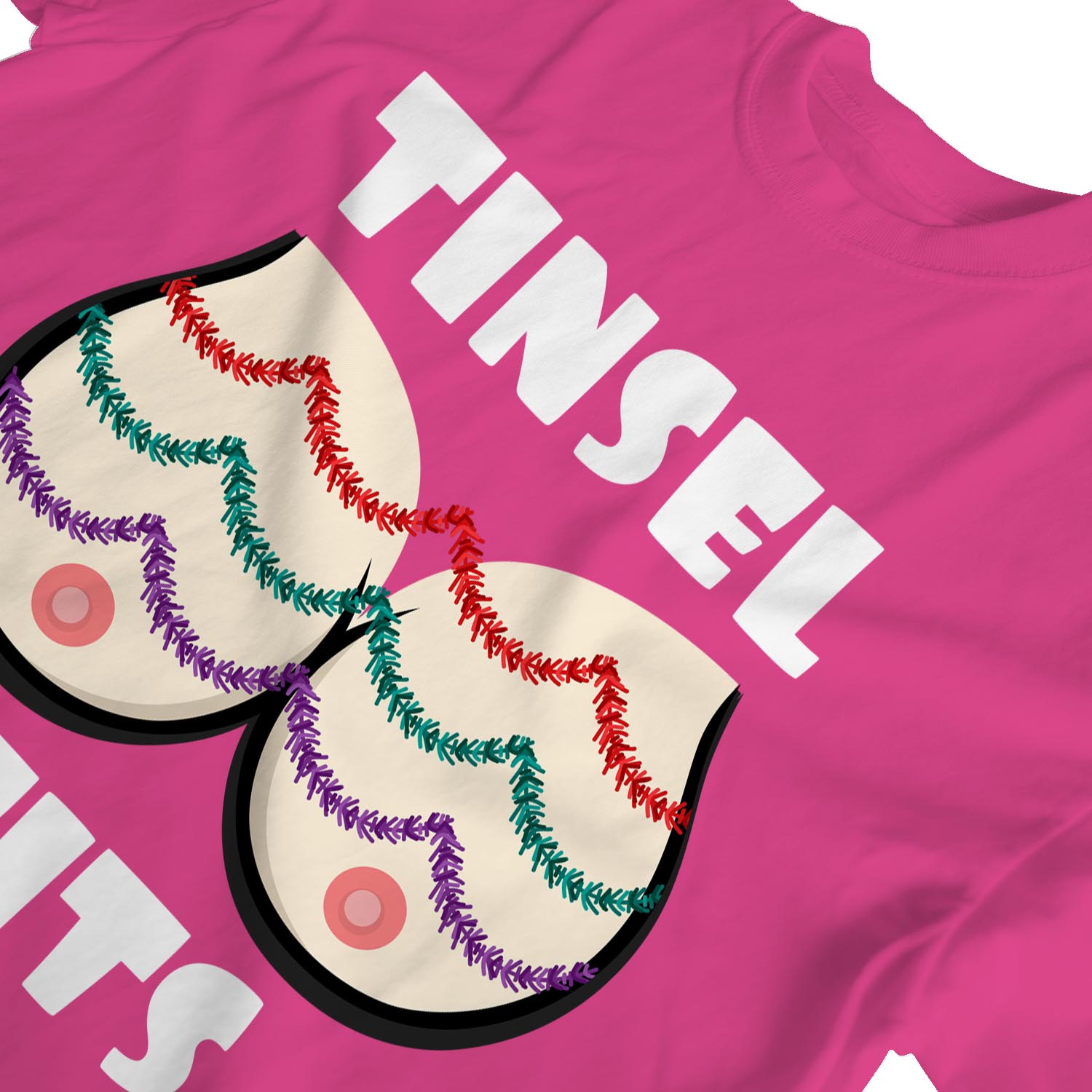 1Tee Womens Tinsel T*ts Rude T-Shirt | eBay